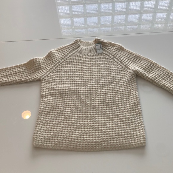 ICONE | Tops | Icone Waffle Knit Cream Sweater Brand New | Poshmark
